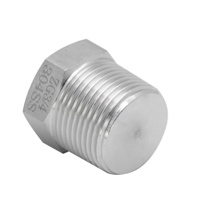 304不锈钢外六角堵头实心塞头DN15DN20闷头4分六角实心管帽1寸1/2