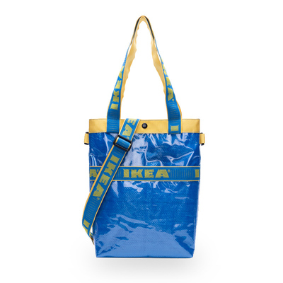 IKEA宜家改造托特包男女大容量蓝弗拉塔购物袋YKK配件磁扣编织包