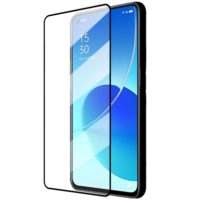适用OPPOReno65G黑边钢化膜