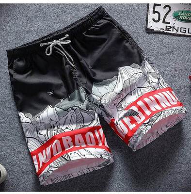 Quick drying beach pants men's printed shorts beach pant