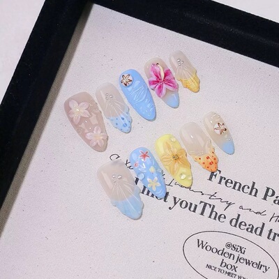 Seashell & Starfish Square Press On Nails