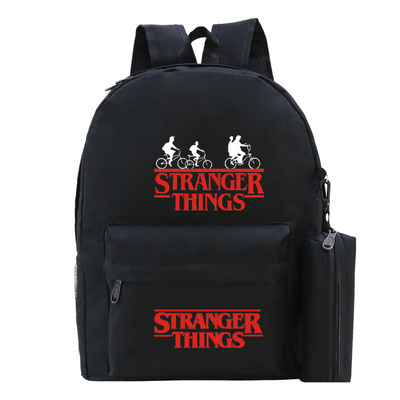 怪奇物语双肩背包笔袋套装