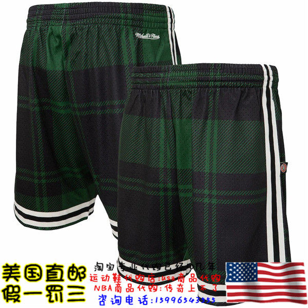 美国代购凯尔特人队 Mitchell Ness Swingman球迷版联名款运动裤_虎窝淘