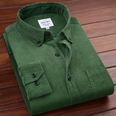 100%棉春秋款灯芯绒长袖衬衫