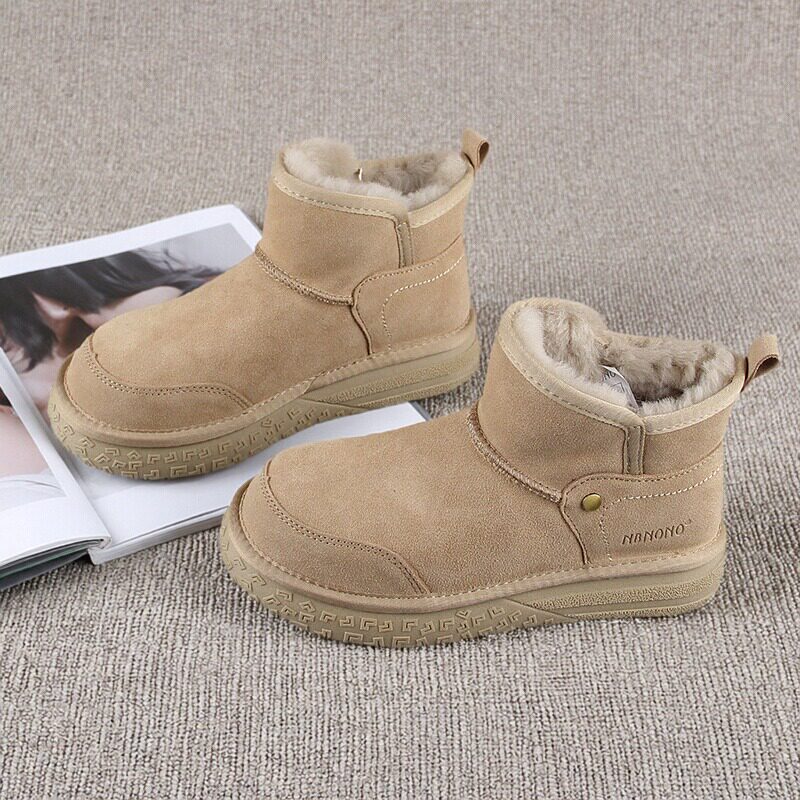 时尚全羊毛雪地靴女2026冬季新款皮毛一体加厚保暖防滑东北女棉鞋