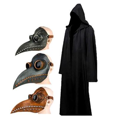 Halloween Cloak Plague Doctor Mask Cosplay Costume Sorcerer