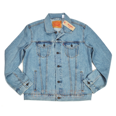 李维斯浅蓝色翻领牛仔夹克外套