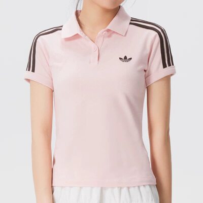 adidas三叶草女子26年夏季翻领修身Polo衫短袖T恤KD3699 KD7974