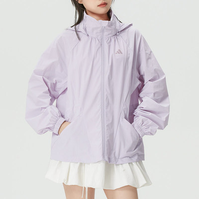 阿迪达斯女装连帽外套2026新款运动服宽松休闲梭织夹克潮KH2658