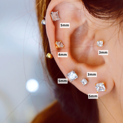 韩国公主方火彩耳钉耳骨钉