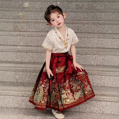 法国Uamtor女小童马面裙古风唐装