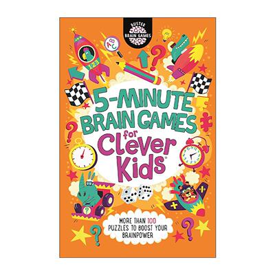 英文原版 5-Minute Brain Games for Clever Kids 智慧小孩系列 五分钟大脑游戏谜题活动书 数字训练 英文版 进口英语原版书籍