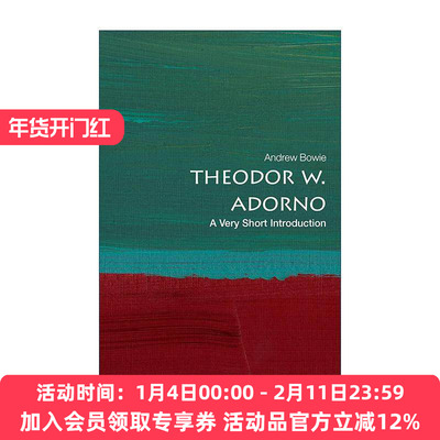 英文原版 Theodor W Adorno A Very Short Introduction 西奥多·阿多诺 牛津通识读本 英文版 进口英语原版书籍