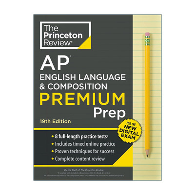 英文原版 Princeton Review AP English Language & Composition Premium Prep 19th Edition 普林斯顿评论AP英语与写作 增值版