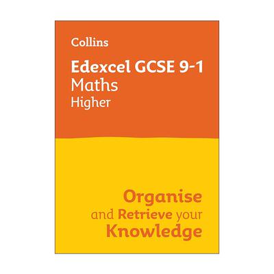 英文原版 Collins Edexcel GCSE 9-1 Maths Higher Organise and Retrieve Your Knowledge 英文版 进口英语原版书籍
