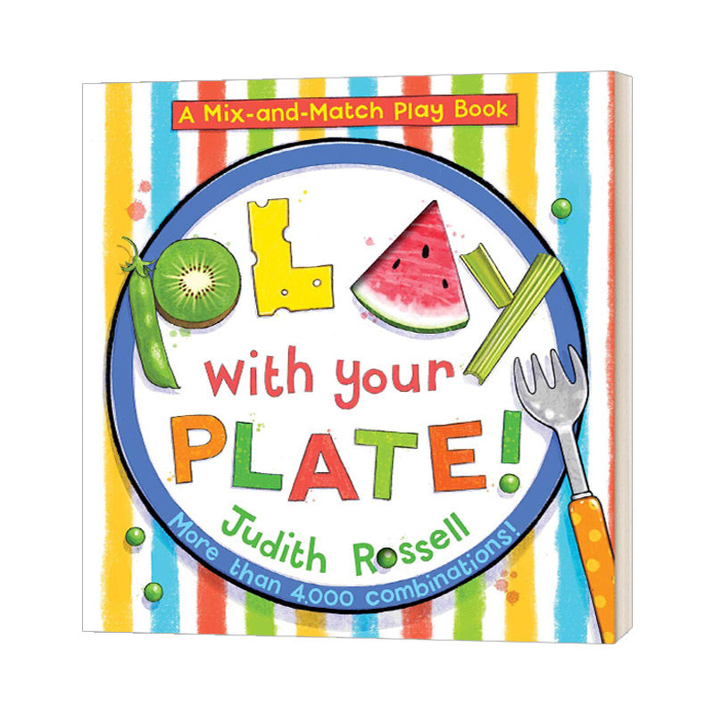 英文原版绘本 Play With Your Plate玩你的盘子纸板书 A Mix-And-Match Play Book英文版进口英语原版 ...