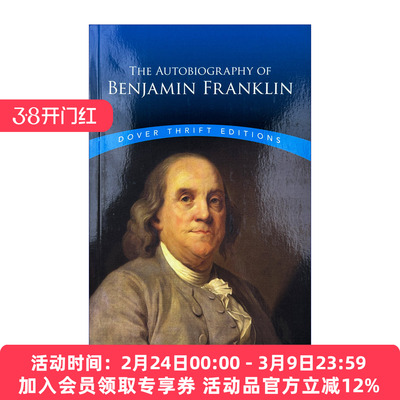 英文原版 The Autobiography of Benjamin Franklin 富兰克林自传Dover Thrift Editions 英文版 进口英语原版书籍