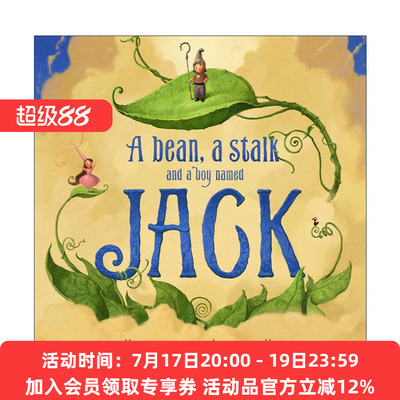 英文原版 A Bean a Stalk and a Boy Named Jack 一颗豆子 一根茎和一个叫杰克的男孩 精装图画书 威廉·乔伊斯 进口英语原版书籍
