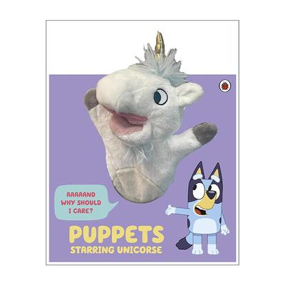 英文原版 Bluey Puppets Starring Unicorse 小蓝狗布鲁伊 玩偶绘本及玩偶套装 如何照顾独角兽 英文版 进口英语原版书籍