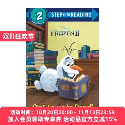 英文原版 Step into Reading 2 Olaf Loves to Read Disney Frozen 2 雪宝喜欢阅读 迪士尼 冰雪奇缘2 同名电影改编 英文版