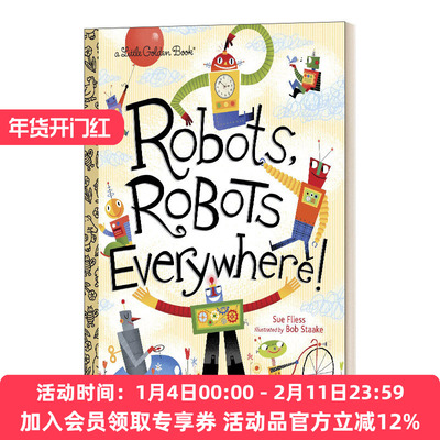 英文原版 Robots  Robots Everywhere! Little Golden Book 机器人 机器人无处不在! 兰登书屋精装小金书 英文版 进口英语书籍