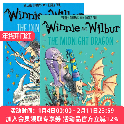 英文原版 Winnie and Wilbur 女巫温妮与黑猫威尔伯 午夜龙/恐龙日2册 儿童魔法主题绘本 英文版 进口英语原版书籍