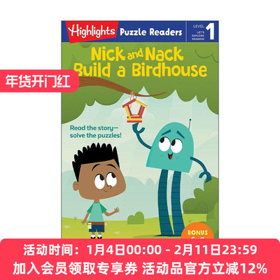 英文原版 Nick and Nack Build a Birdhouse Highlights Puzzle Readers Level 1 尼克与纳克系列 建造鸟屋 故事与益智谜题