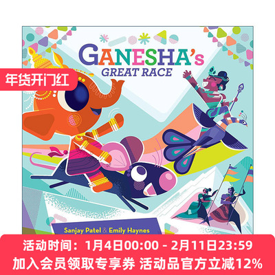 英文原版 Ganesha‘s Great Race 伽内什的环球赛跑 精装 印度神话故事 英文版 进口英语原版书籍