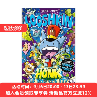 英文原版 Looshkin Honk If You See It 世界上疯狂的猫鲁什金 看见了就鸣笛 Jamie Smart畅销儿童幽默漫画 进口英语原版书籍