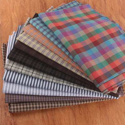 彩色纯棉格子平纹色织布料全棉格子衬杉连衣裙手工朝阳格桌布面料