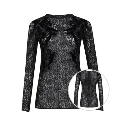 ErmannoScervino女士长袖蕾丝衫