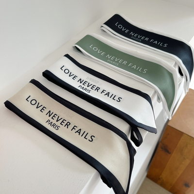 ins字母长条飘带印花丝巾女发带