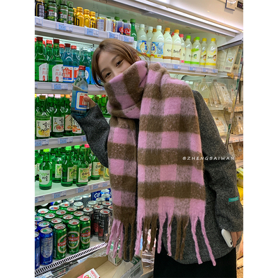 马海毛大围巾秋冬加厚保暖韩风女