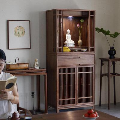 宋氏美学21205新款佛龛黑房胡桃白蜡展木示架高端定制书茶室家具