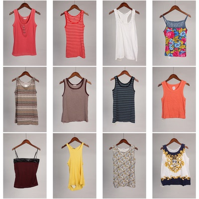 XT513古着vintage日系女装内搭外穿日常休闲百搭夏季背心吊带上衣