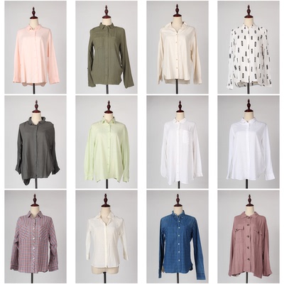 FC112古着vintage中古日制韩版温柔淑女风甜美风女装衬衫春夏衬衣