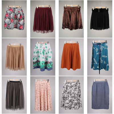 BK925古着vintage夏季日系花色复古风田园风文艺森系中长款半身裙