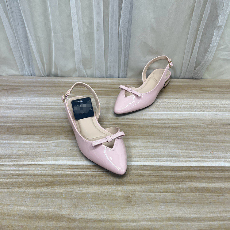 外贸原单女鞋新款shoes尖头浅口蝴蝶结平底时尚舒适简约百搭凉鞋