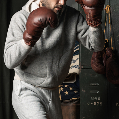 拳击帽衫复古连帽加厚重磅卫衣