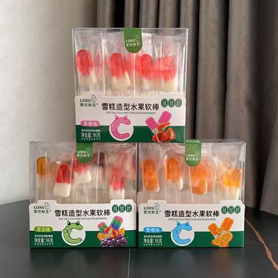 爱优新生雪糕造型水果软棒96克（12支）草莓香橙混合口味糖果零食