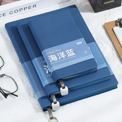 申士A6荔枝纹笔记本A5皮面商务办公日记事本B5本子可定制LOGO文具