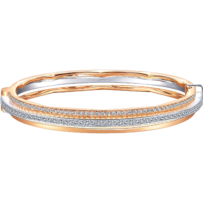 「恒」系列18K金六芒星钻石手镯