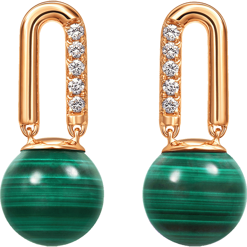 「宇」系列18K金宝石耳钉