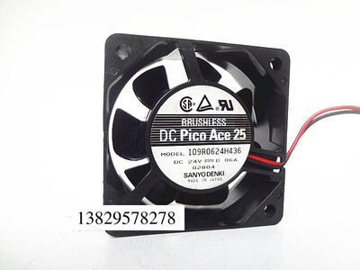 三洋 6cm 6025 24V 0.06A 2线 变频器 静音散热风扇 109R0624H436