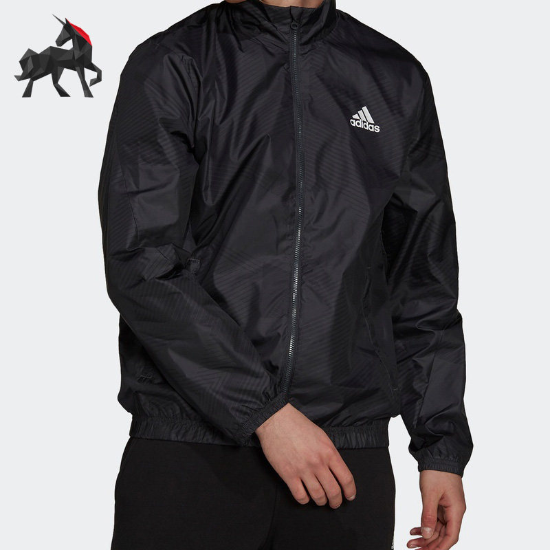 Adidas/阿迪达斯正品男子运动休闲跑步训练防风夹克外套 H18415_虎窝淘