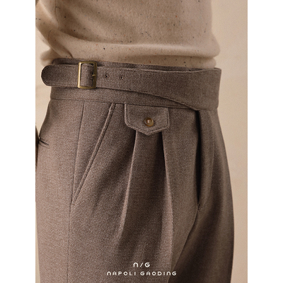 廓尔格高腰冬季长裤保暖西裤免烫