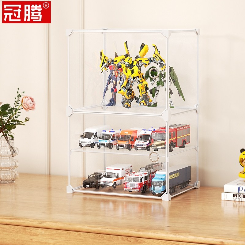 手办展示柜模型玩具桌面透明收纳架潮玩盲盒家用多层防尘摆件盒子