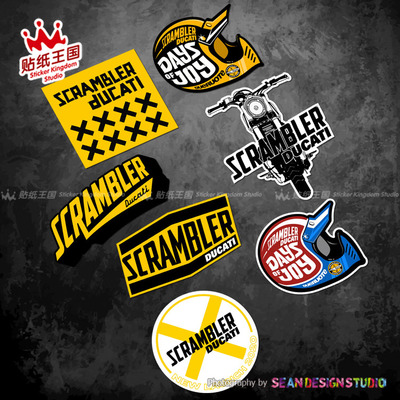 适用Ducati 杜卡迪Scrambler800自游咖啡复古摩托车贴纸头盔贴