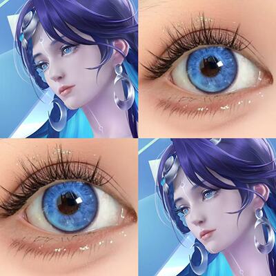 海月cos蓝色美瞳日半年抛王者荣耀蓝海冰钻蓝星觉漫游海底星空JA