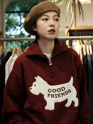 TRIPLESEVEN复古可爱小狗毛衣